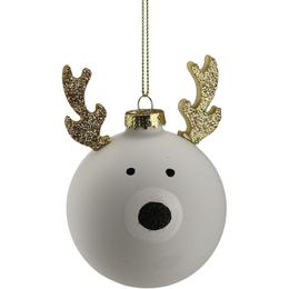AM Design Weihnachtsbaumkugel &raquo;Elch, Weihnachtsdeko, Christbaumschmuck, Christbaumkugeln Glas&laquo; aus Glas, &Atilde;&fnof;&Euml;&oelig; ca. 8 cm goldfarben-schwarz