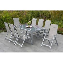 Merxx Garten-Essgruppe »Taviano« 9 Stk. tlg. silber/diamantbraun +
