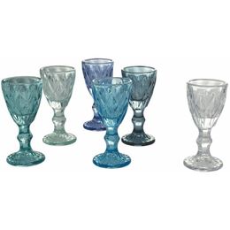 VILLA D'ESTE Lik&ouml;rglas &raquo;Prisma Ocean&laquo; Gl&auml;ser-Set, 6-teilig, Inhalt 45 ml blau/hellblau/dunkelblau