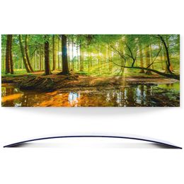 Artland Wandbild »Wald mit Bach« Wald 1 Stk. tlg. 3D Optik gebogen Farbe Bild(er): grün