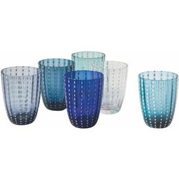 VILLA D'ESTE Gläser-Set »Kalahari Ocean« Wassergläser-Set, 6-teilig, Inhalt 300 ml blau/hellblau/bleu