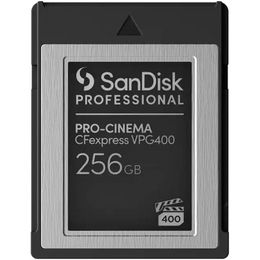 Sandisk Speicherkarte &raquo;PRO-CINEMA CFexpress VPG400 Typ B 256GB&laquo; (256 GB 1.400 MB/s Lesegeschwindigkeit) schwarz/grau Erfassen Sie jedes Bild mit...