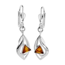 OSTSEE-SCHMUCK Paar Ohrh&auml;nger &raquo;Ohrh&auml;nger Sadie Ohrh&auml;nger Sadie&laquo; 35 x 9 mm Sch&ouml;ne Ohrh&auml;nger mit 5x5x5 mm gro&szlig;en Bernsteinen