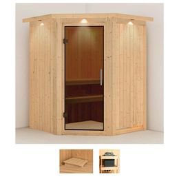 Karibu Sauna »Larin« Set, ohne Ofen naturbelassen 0