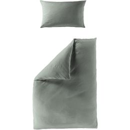 Bierbaum Bettw&auml;sche &raquo;4129&laquo; 1 Stk. tlg. Musselin, 100 % Baumwolle, pflegeleicht, b&uuml;gelfrei salbei Obermaterial: 100% Baumwolle B/L: 135 cm x 200 cm