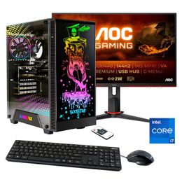Hyrican Gaming-PC-Komplettsystem »Rockstar SET02383« 27 Intel Core i7 GeForce RTX 4070 16 GB RAM 1.000 GB SSD inklusive 27" Curved Monitor AOC...