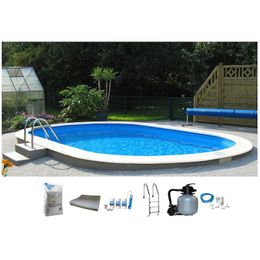 MY POOL BWT Ovalpool &raquo;PREMIUM mit blauer Innenfolie&laquo; H&ouml;he 120 cm, in verschiedenen Gr&ouml;&szlig;en wei&szlig; &Oslash;/B/H/L: Breite 360 cm x H&ouml;he 120 cm x L&auml;nge 737 cm
