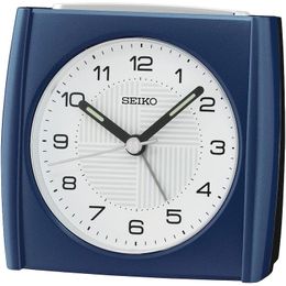 Seiko Quarzwecker Wecker, Beleuchtung, Piepalarm, Schlafzimmer, Leuchtzeiger blau-weiß Moderner Wecker