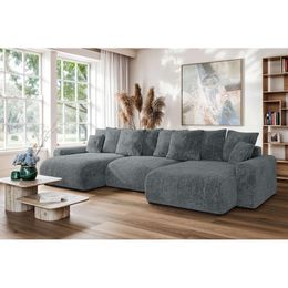 Home Affaire Wohnlandschaft »LAKESIDE mit Bettfunktion und Bettkasten, Maße B/T/H: 332, 5/142/84 cm« U‐Form mit vielen Kissen und...