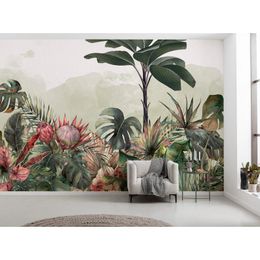 Komar Fototapete &raquo;Digitaldruck Vlies - Jungle Spot - Gr&ouml;&szlig;e 400 x 250 cm&laquo; bedruckt glatt Wohnzimmer, Schlafzimmer gr&uuml;n Vlies