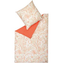 Quelle Wendebettwäsche »Savage« 2 Stk. tlg. mit Papaya-Blättermotiv orange/blutorange/peach Obermaterial: 100% Baumwolle B/L: 135 cm x 200 cm