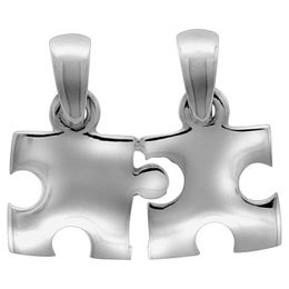 Vivance Kettenanhänger »925 Sterling Silber rhodiniert 2tlg. Puzzle« () weiß one-size Filigraner Anhänger aus echtem 925 Silber