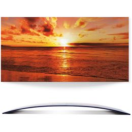 Artland Wandbild &raquo;Sch&ouml;ner Sonnenuntergang Strand&laquo; Gew&auml;sser 1 Stk. tlg. 3D Optik gebogen Farbe Bild(er): orange