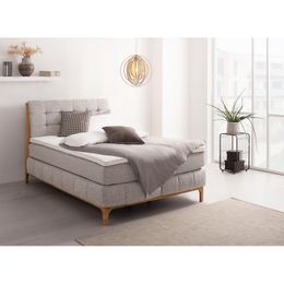 OTTO products Boxspringbett »Jelle« 5 Stk. tlg. zertifizierte, recycelte Bezugsstoffe, verschiedene Ausführungen schwarz 0