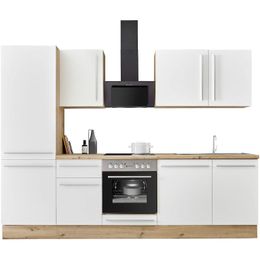 KOCHSTATION K&uuml;chenzeile &raquo;KS-Florida mit 38mm starker Arbeitsplatte&laquo; Breite 280 cm, wahlweise mit E-Ger&auml;ten, Soft-Close-Funktion K&uuml;che: wei&szlig; +...
