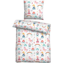 Biberna Bettwäsche »kleine Prinzessin« 2 Stk. tlg. wohlig warm + weich, pflegeleicht, aus 100% Baumwolle, Reißverschluss weiss Obermaterial: 100%...