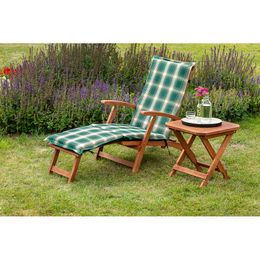 Merxx Gartensessel »Deckchair« Set, 1x Sessel, 1x Auflage, 1x Klapphocker, 3 Stk. tlg. inkl. Wendeauflage und Klapphocker braun