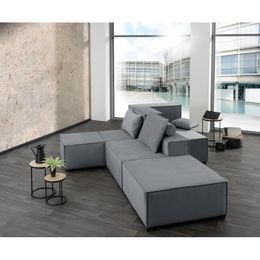 Max Winzer Wohnlandschaft »MOVE« Sofa-Set 03 aus 8 Sitz-Elementen, inklusive 3 Zierkissen, kombinierbar grau