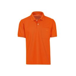 TRIGEMA Poloshirt »Polohemd mit Brusttasche« 1 Stk. tlg. mandarine M M DELUXE-Piqué-Qualität