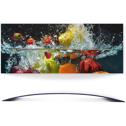 Artland Wandbild &raquo;Spritzendes Obst auf dem Wasser&laquo; Lebensmittel 1 Stk. tlg. 3D Optik gebogen Farbe Bild(er): bunt
