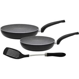 ELO Pfannen-Set »Dolomit« Aluminium Set, 1x Bratpfanne Ø 20 cm - H. 4, 5 cm, 1x Bratpfanne Ø 24 cm - H. 5, 0 cm, 3 Stk. tlg. Induktion, inkl....