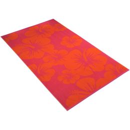 Vossen Strandtuch »aloha flower« florales Design orange Obermaterial: 100% Baumwolle B/L: 100 cmx180 cm