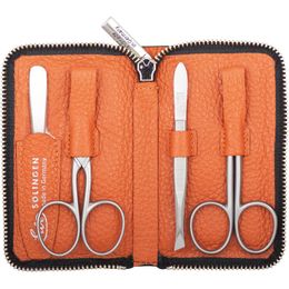 ERBE® ERBE Maniküre-Etui »Maniküre Set Reißverschluss-Etui Serie "Piemont", blau, 4-tlg.« Echtleder, rostfreie Instrumente, Limited Edition Orange...