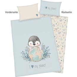 Baby Best Babybettwäsche »Pinguin« 2 Stk. tlg. mit liebevollem Motiv bunt Obermaterial: 100% Baumwolle B/L: 100 cm x 135 cm