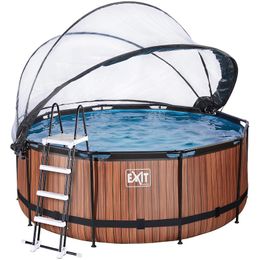 EXIT Framepool &raquo;inkl. multifunktionaler Abdeckung&laquo; &Oslash;xH: 360x122 cm, mit Sandfilteranlage & Sicherheitsleiter braun &Oslash;/B/H/L: 360 cm x Breite x H&ouml;he...