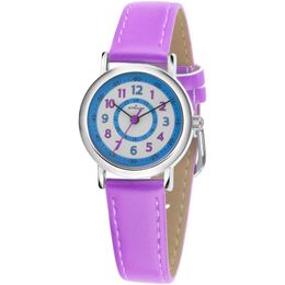 Atrium Quarzuhr Armbanduhr, Kinderuhr, M&auml;dchen, Jungen, Lernuhr, Schulanfang, Geschenkidee flieder-blau Schicke Kinderarmbanduhr