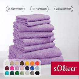 s.Oliver Handtuch Set »Premium Qualität, 600 gr/m²« Set 8 Stk. Walkfrottier 2 Gästetücher 30x50, 4 Handtücher 50x100, 2 Duschtücher 70x140 lila...