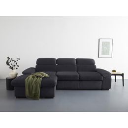COTTA Ecksofa »Lola L-Form mit Kopfteilfunktion & Hocker« wahlweise mit Bettfunktion, Bettkasten & Armteilverstellung Lava