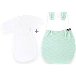 Tr&auml;umeland Babyschlafsack &raquo;Set P&uuml;nktchen mint&laquo; gr&uuml;n Obermaterial: 100% Baumwolle