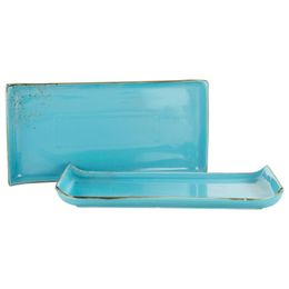 Creatable Servierplatte »Nature Collection« Servier Set, 33x16, 5 cm blau