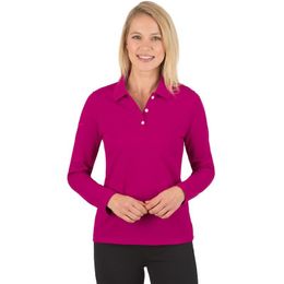 TRIGEMA Poloshirt »Langarm Poloshirt« 1 Stk. tlg. magenta L L Piqué Qualität