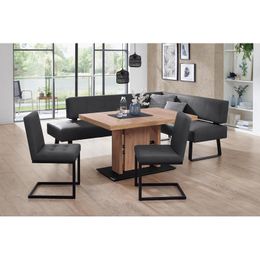 K+w Komfort & Wohnen K+W Komfort & Wohnen Essgruppe &raquo;Spider II&laquo; 4 Stk. tlg. langer Schenkel wahweise in 2 Breiten, 2 Freischwinger, 1 Tisch schwarz