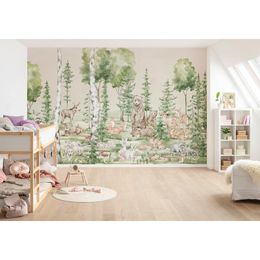 Komar Fototapete &raquo;Digitaldruck Vlies - Cuddly Buddies - Gr&ouml;&szlig;e 400 x 250 cm&laquo; bedruckt glatt Wohnzimmer, Schlafzimmer bunt Vlies