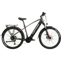 Totem &raquo;M715&laquo; 9 Gang Shimano Altus Schaltwerk Kettenschaltung Mittelmotor 250 W Pedelec, Elektrofahrrad f&uuml;r Herren Schwarz+schwarz