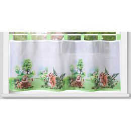 Weckbrodt-Gardinen WECKBRODT Scheibengardine &raquo;Jara&laquo; Schlaufen 1 Stk. tlg. Bistro, Voile, beruckt, halbtransparent, 3 Tieranh&auml;nger, Gardine, Store multi Obermaterial:...
