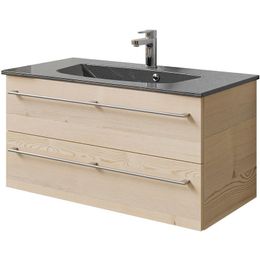 SAPHIR Waschtisch »Serie 6025 Mineralmarmor-Waschtisch mit Unterschrank, 97 cm breit« 2 Stk. tlg. Waschplatz mit 2 Schubladen, hängend,...