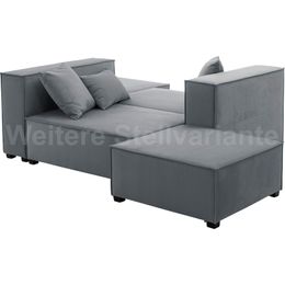 Max Winzer Wohnlandschaft »MOVE« Sofa-Set 09 aus 6 Sitz-Elementen, inklusive 3 Zierkissen grau