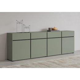 Inosign Sideboard »Cross, Breite 225 cm, moderne grifflose Kommode, 4 Türen/4 Schubkästen« Schubladenschrank mit viel Stauraum, Einlegeböden...