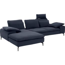 W.Schillig Ecksofa »valentinoo, Designsofa, bequem, elegant und zeitlos, L-Form« inklusive Hocker, mit Sitztiefenverstellung, Breite 299 cm blau Z59 0