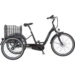Prophete »CARGO 3R« 3 Gang Shimano Nexus Schaltwerk Nabenschaltung Frontmotor 250 W Pedelec, Elektrofahrrad für Damen u. Herren schwarz+schwarz