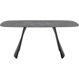 MCA furniture Esstisch »TOBELO Wangentisch 180x90cm« 1 Stk. tlg. Keramik, Metall, schwarz marmoriert, dining table, 4-6 Personen anthrazit...