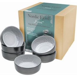 Creatable Müslischale »Nordic Fjord« 6 Stk. aus Steinzeug Salatschale, Snackschale, Ø 15, 5 cm, 960 ml grau