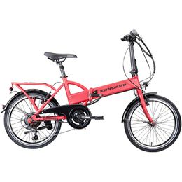 Zündapp ZÜNDAPP »Z101« 6 Gang Shimano Tourney RD-TY300 Schaltwerk Kettenschaltung Heckmotor 250 W Pedelec, Elektrofahrrad für Damen u. Herren rot