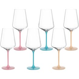 Leonardo Weinglas »Kelchglas BRERA, 560 ml, farbig sortiert, 6er-Set« spülmaschinengeeignet rosa, gelb, blau