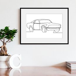 queence Bild »Shotgun« Auto Fahrzeuge Kunst Schwarz-Weiß 1 Stk. tlg. HD Premium Poster-Druck inkl. Holzrahmen Farbe Rahmen: schwarz + Farbe...