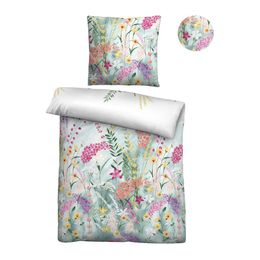 Biberna Bettwäsche »0025005« 2 Stk. tlg. absolut bügelfrei, 100% Baumwolle, mit Reißverschluss, ganzjährig aqua Obermaterial: 100% Baumwolle B/L:...